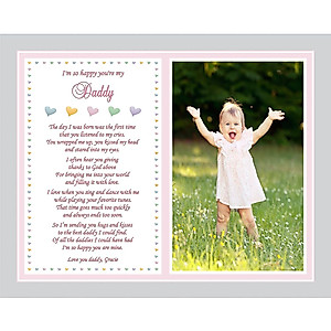 Daddy's Girl Gift, So Happy You're My Dad for His Birthday or Father's Day, 8x10 Inch Print Personalized with Name and Photo