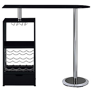 Coaster Furniture Bar Table W/Wine Storage Black 120451