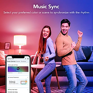 OREiN Matter Smart Light Bulb, Smart Light Bulbs Work with Apple Home, Alexa, Google Home, SmartThings, A19 Color Changing Light Bulbs 2.4Ghz WiFi, 800 Lumens Equivalent 60W 4Pack