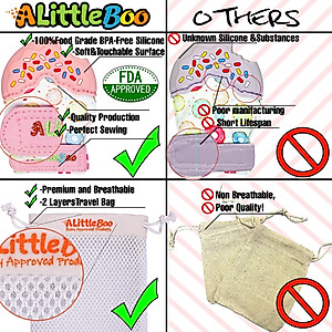 A Little Boo Baby Teething Mitten - Teether Glove - Infants Newborn Teething Toy [2 Pack] [Yellow]