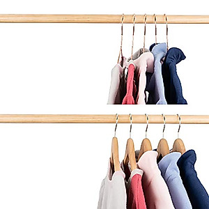 Koobay Clothes Hangers 17" Heavy Duty Adult Clothing Hangers Rose Copper Gold 60 Pack, Metal Wire Top Clothes Hangers for Shirts Coat Storage Display