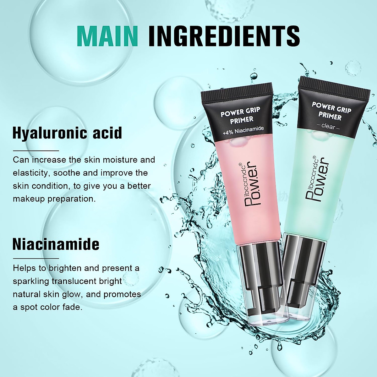 Lisara Power Grip Primer + 4% Niacinamide, Gel-Based Face Makeup Primer, Moisturizes & Primes, Evens Skin and Brightens, Primer Face Makeup for Long Lasting, Smoothing Foundation Primer - Pink