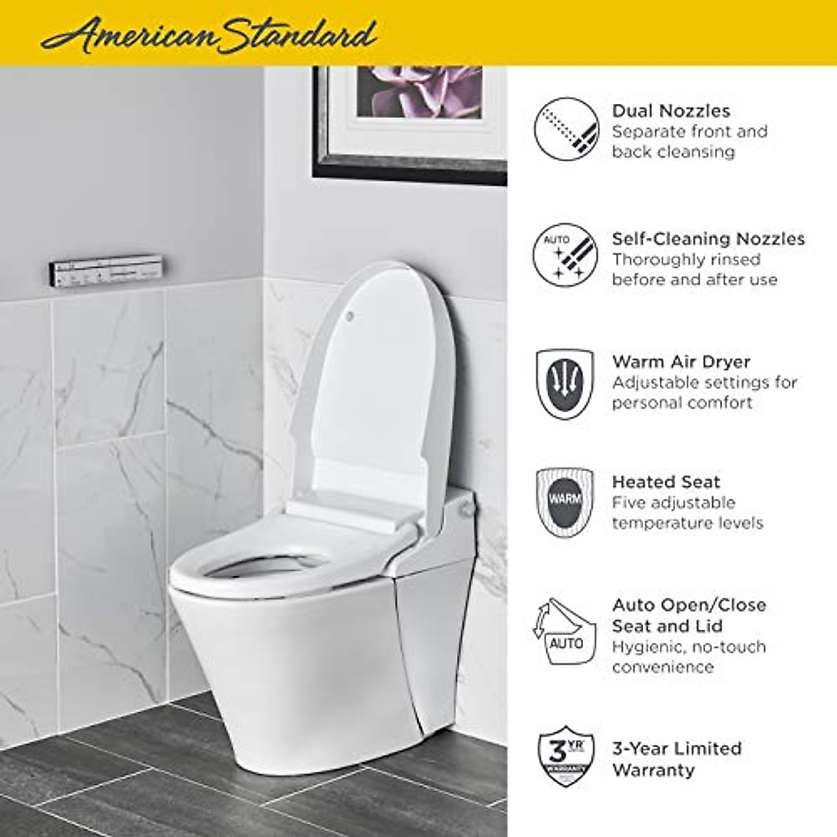 American Standard 297AA204-291 Advanced Clean 100 SpaLet Toilet, Alabaster White