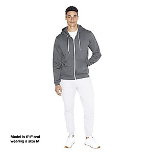 American Apparel Men's Flex Fleece Long Sleeve Zip Hoodie, Asphalt, X-Small