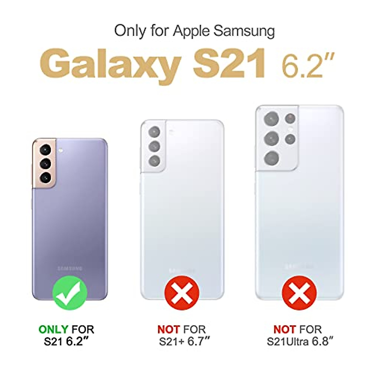 SURITCH Clear Case for Samsung Galaxy S21 5G,[Built in Screen Protector][Camera Lens Protection] Full Body Protective Hard Shell+Soft TPU Bumper Shockproof Rugged Cover for Galaxy S21 6.2" (Clear)