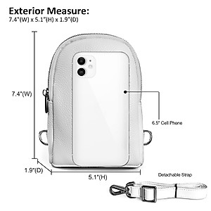 Befen Genuine Leather Crossbody Sling Bags for Women, Small Genuine Leather Cell Phone Wallet Purse Fanny Packs Belt Bag for Adult Walking(White)