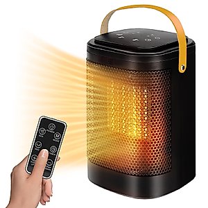 ITMIAYA Portable Space Heater Indoor,1500W 2S Fast Heating ECO Energy Saving Remote Control Tip-over & Overheat Protection Ceramic Heaters with Thermostat 3 Modes 12 H Timer 70°Oscillating Safe