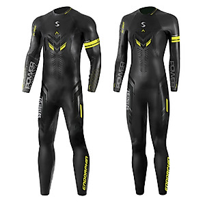 Synergy Triathlon Thermal Wetsuit 5/3mm - Endorphin Full Sleeve Smoothskin Neoprene for Open Water Swimming (Men's, L1)