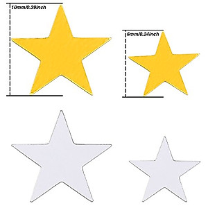 60 g Star Confetti Glitter Star Table Confetti Metallic Foil Stars for Party Wedding Festival Decorations (Gold Silver 60g, 10mm and 6mm)
