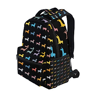 Dachshund Puppy Dogs Backpacks Travel Laptop Daypack School Bags for Teens Men Women