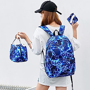 Createy School Backpack for Girls Backpack with Lunch Box Pencil Case Lightweight Kids Backpack Primary Elementary Students Bookbags School Bags Set for Teens