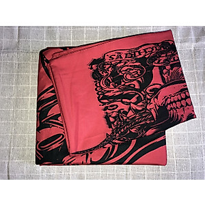 YSJANDFM Anole 3 Pcs Soft Luxury Youth 100% Polyester Shell Fully Reversible 3-Piece Modern Flower Skull Duvet Cover Set Queen Size Red No Comforter (Queen 3pcs)