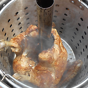 King Kooker KK30SRP 30 Quart Stainless Steel Turkey Skewer Pot with Basket, OS, Multi