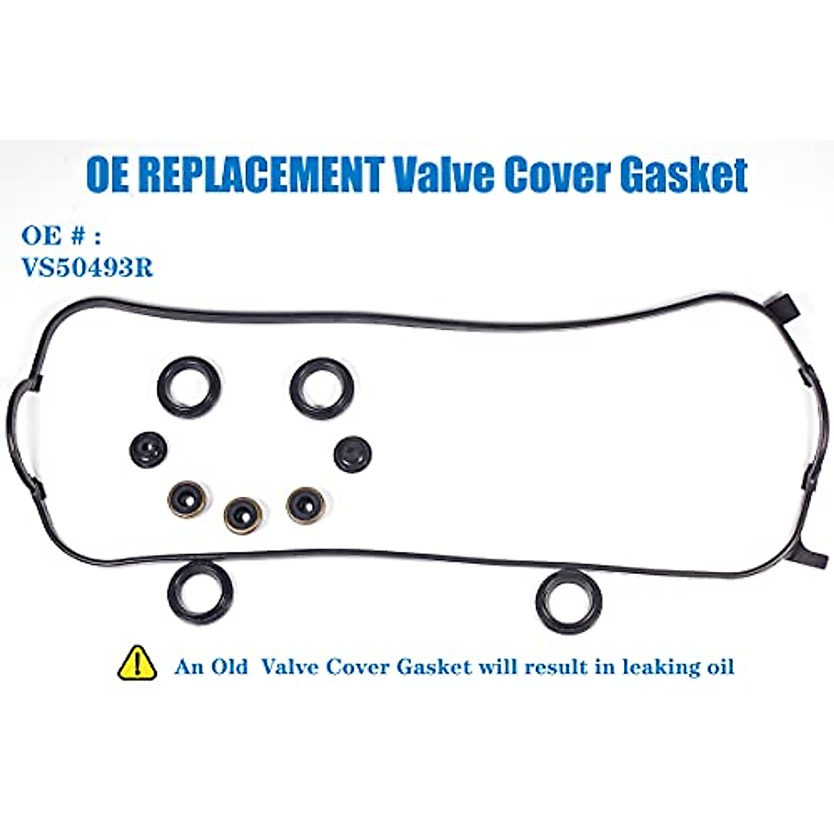 VS50493R Engine Valve Cover Gasket Set & Gasket Maker(650º F) Compatiable & With 94-02 Honda Accord EX LX DX SE Odyssey/97-99 Acura CL / 98-99 Isuzu Oasis 2.2L 2.3L valve cover gasket
