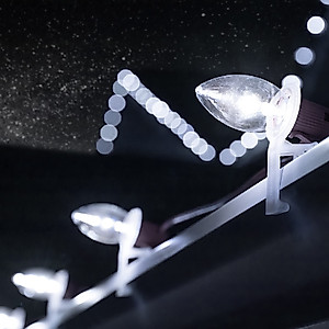 Set of 25 Holiday Lighting Outlet C9 LED Christmas Lights | Cool White C9 LED Filament Lights | C9 Christmas Light Bulbs for Indoor & Outdoor Use | Traditional C9 LED Christmas Lights