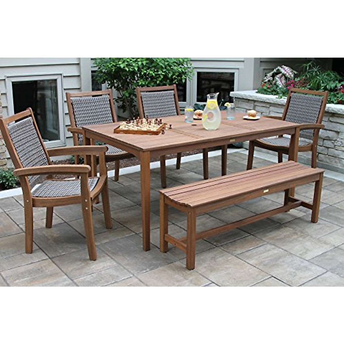 Outdoor Interiors 60404 3 Person Backless Eucalyptus Bench