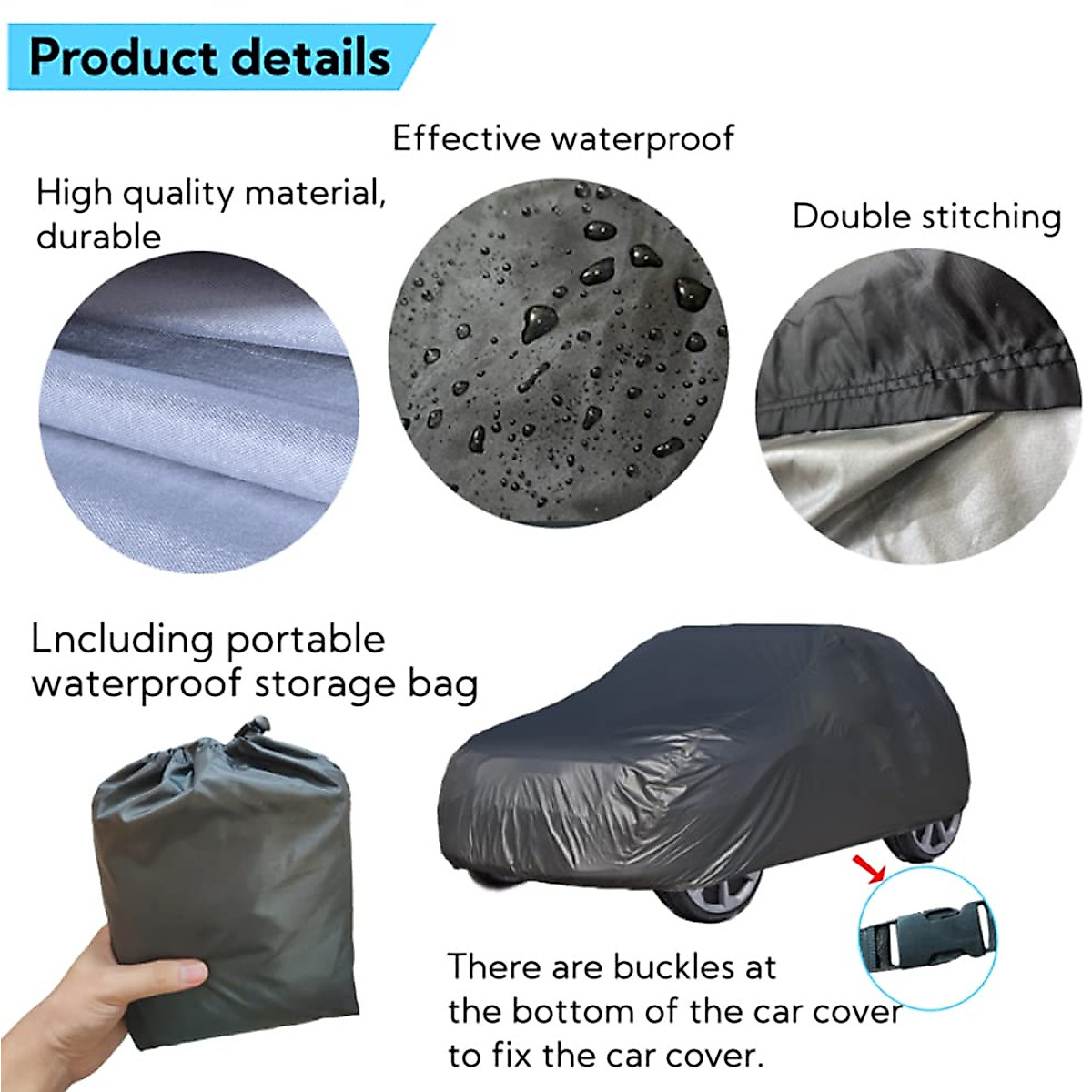 Large Kids Ride-On Toy Car Cover, Outdoor Wrapper Resistant Protection for Electric Battery Powered Children Wheels Toy Vehicles-Universal Fit, Water Resistant, UV Rain Snow Protection (black)