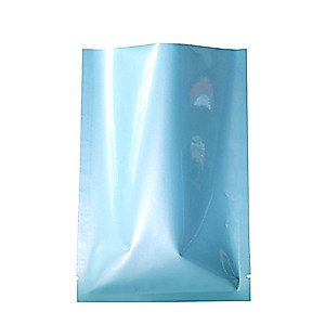 100x Premium Glossy Blue Mylar Foil Open Top Bags (7cm x 10 xm)