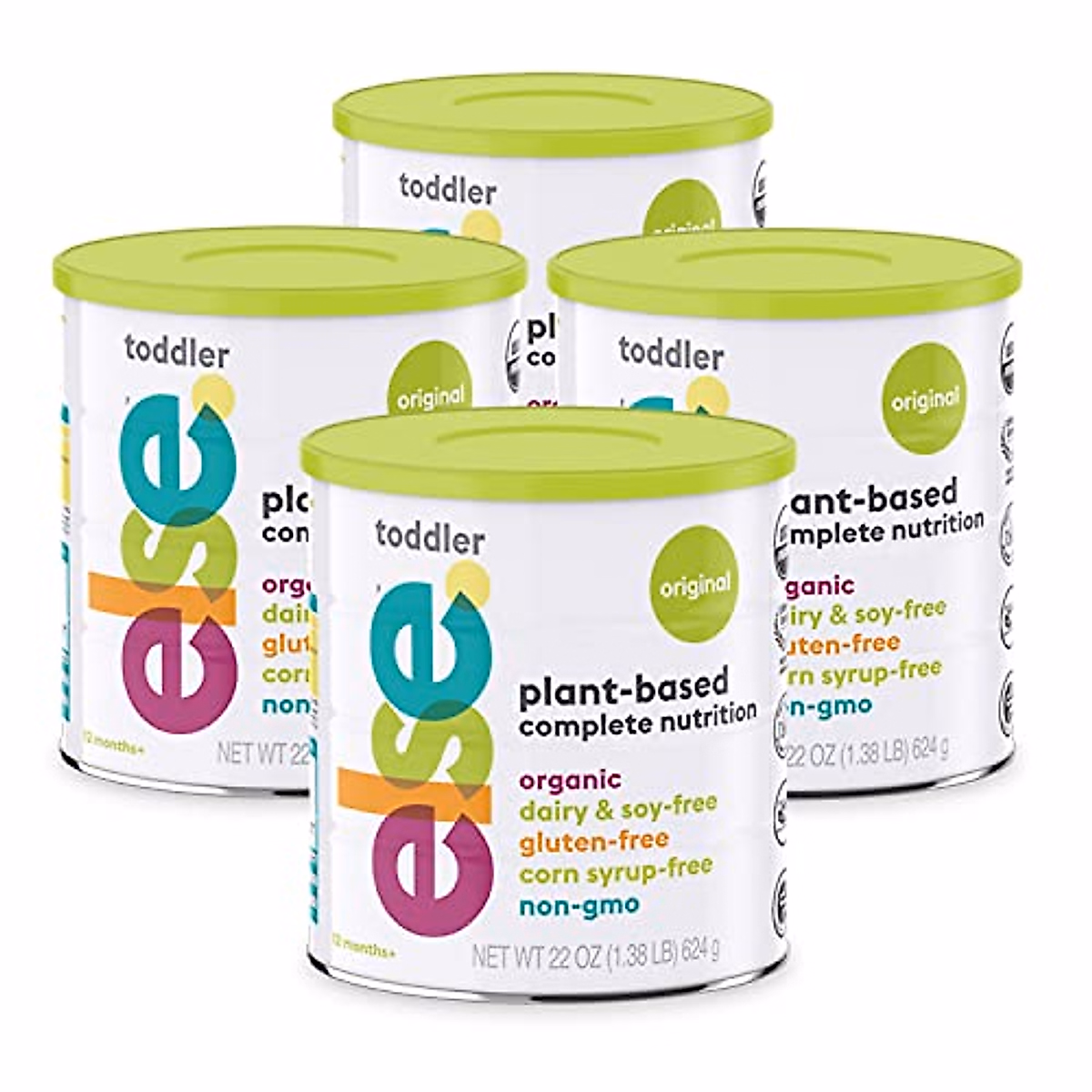 (4-Pack) Else Plant-Based Complete Nutrition Drink for Toddlers, 22 Oz., Dairy-Free, Soy-Free, Corn-Syrup Free, Gluten-Free, Non-GMO, Whole plants Ingredients, Vitamins and Minerals for 12 mo.+, Vegan, Organic