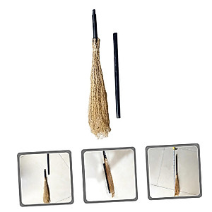 WOFASHPURET Masquerade Witch Broom Halloween Decorative Prop Broomstick Witch Broomtick Prop Witch Costume Accessories Halloween Party Broom Costumes Broom Prop Home Ornament Wooden