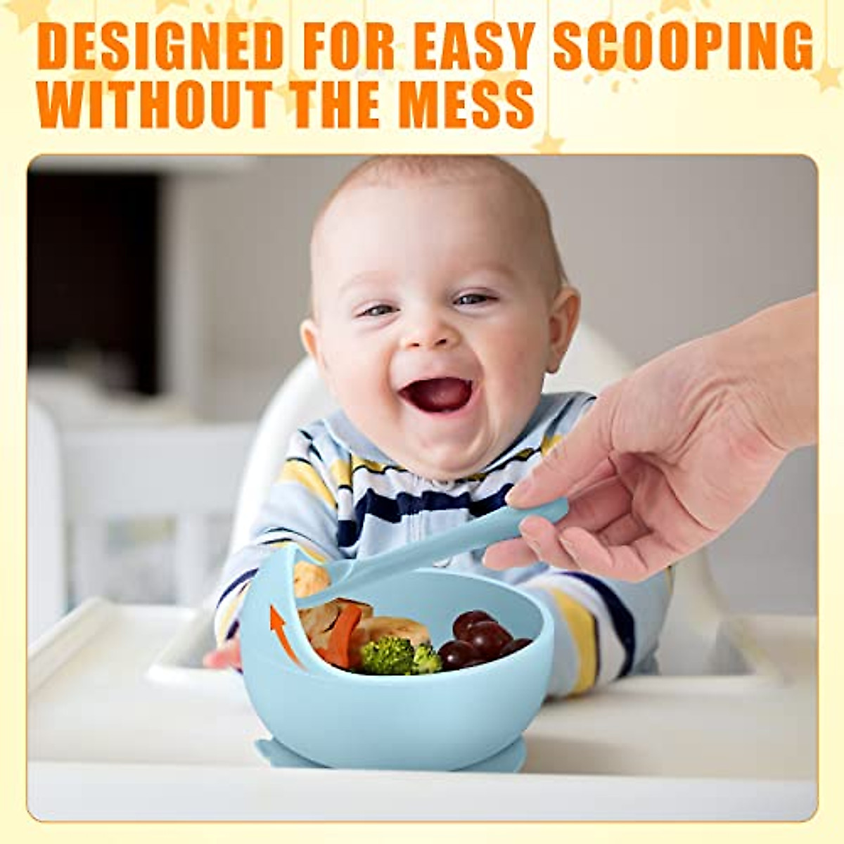 Yaomiao 6 Sets Baby Suction Bowl Silicone Dishware Bowls for Baby Toddlers with Spoons Forks Inwardly Curved Food Bowl Non Slip Baby Dishes and Utensils Baby Eating Supplies, 6 Colors (Fresh Color)