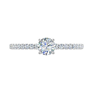 1/2 Carat Prong Set Solitaire Diamond Engagement Ring Band in 14K White Gold (Ring Size 7)