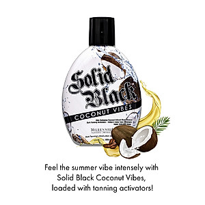 Millennium Tanning Solid Black Coconut Vibes - Indoor & Outdoor Tanning Lotion (13.5 Ounces)