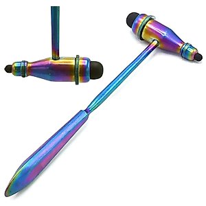 AAProTools Reflex Hammer, Neurological Reflex Hammer with Pointed Tip Handle, for Neurologic Reflex Diagnosis and Testing, Zinc-Alloy Metal Multi Rainbow