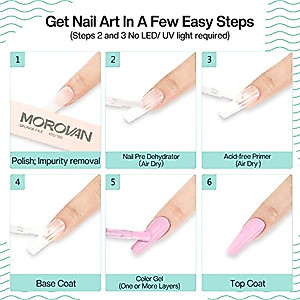 Morovan Acid Free Nail Dehydrator - Professional Dehydrator Nail Prep for UV Gel Nail Polish Acrylic Nails Fast Dry Dehydrator Nails 0.5 oz Natural Nail Primer Dehydrator Base Varnish Manicure Bonder