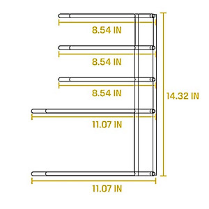 Lodge 5-Tier, Kitchen and Pantry Cast Iron Cookware Storage Organizer, Steel Construction, Matte Black