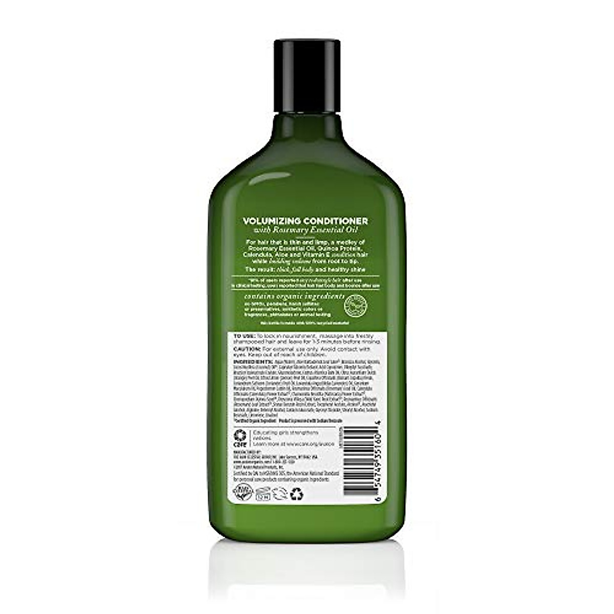 Avalon Organics Rosemary Conditioner - Volumizing Haircare to Reinforce Full, Healthy Looking Volume, 11 Oz