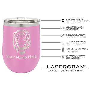 LaserGram Double Wall Stainless Steel Wine Glass Tumbler, My Sweet 16, Personalized Engraving Included (Light Purple)