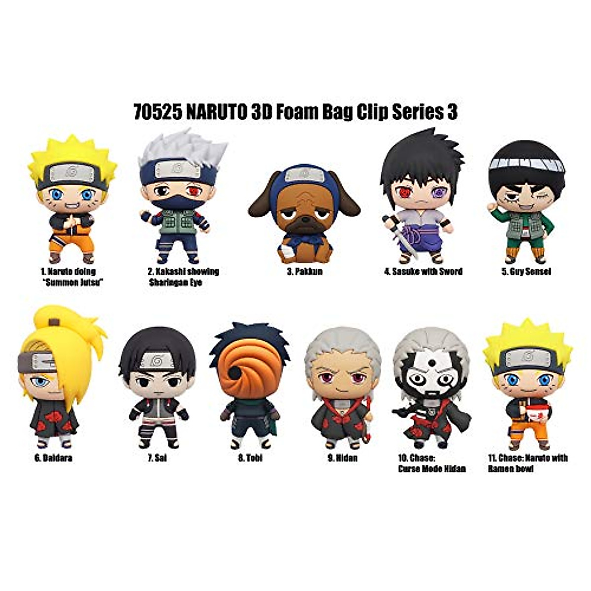 Viz Media Naruto Shippuden Series 3 - 3D Foam Bag Clip in Blind Bag, Multi Color