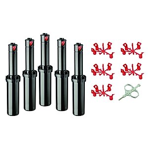 K-Rain RPS50 1/2" Gear Drive Rotor 4" Pop-Up| 18' - 33' Spray Distance, 20-70 PSI, 40° - 360° Arc Spray Pattern | Includes Install Kit (5 Pack)