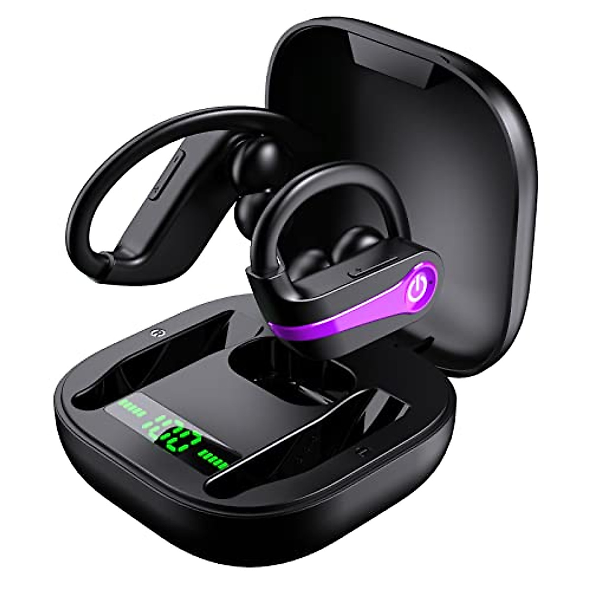 Donerton Wireless Earbud, Chipset 5.1 Sport Headphones with Charging Case, 10Hours Single Playtime Earhooks Headset, Wireless Earphone 6D Stereo HiFi Sound Noise Cancelling for Working/Travel/Gym