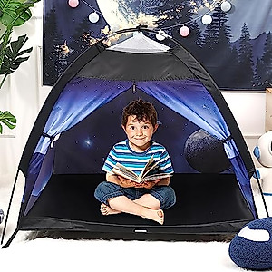 Kids Play Tent Lucky Castle Playhouse for Boys and Girls Easy Fun Dome Tent Camping Playground Pop Up Tent for Kids Indoor and Outdoor Imaginative Play Perfect Kid's Gift (World Stars)