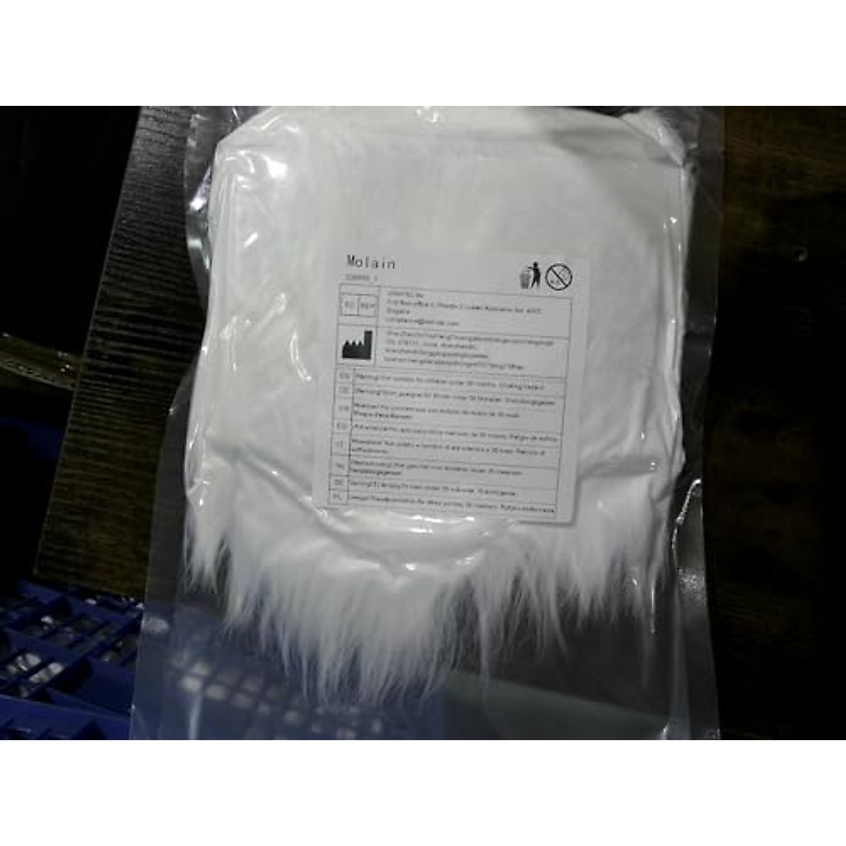 Molain Bench Cushion Fluffy Area Rug White Soft Faux Fur Bedroom Balcony Couch Reading Nook Cover Plush Mini Car Chair Seat Pad Hallway Fireplace Living Room Floor Decorations (50 cm Oval)