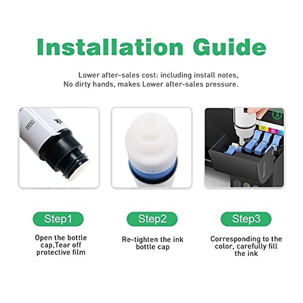 KSUMEI Refill Dye Ink Bottle GI20 GI-20 Replacement for Canon PIXMA G5020 G6020 G7020 Mega Tank Printers(BK,C,M,Y)