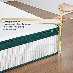 Oleesleep 13 Inch Dual Layered Gel Hybrid Memory Foam Mattress, CertiPUR-US Certified, Green, King