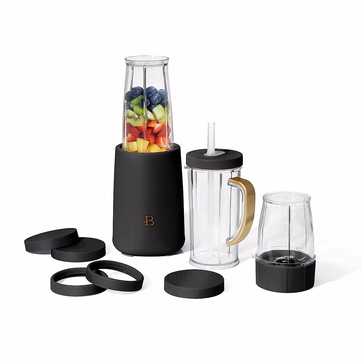 Beautiful Personal Blender, 12 Piece Set by Drew Barrymore (Black Sesame)