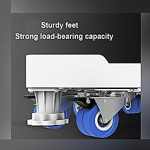 Fridge Trolley Wheels Stand Washing Machine Base Telescopic Length 59-76cm Width 52-70cm Movable Dryer and Dishwasher Pedestal Move Heavy Furniture and Appliances (H: 10-12cm) (8 Legs 4 Wheels)