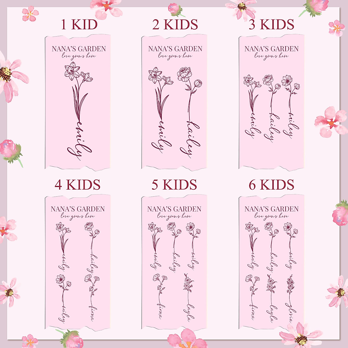 Mothers Day Gifts for Grandma, Personalized Grandma's Garden 40 Oz Tumbler with Birth Flowers, Nana's Tumbler 10 Colors - Up to 6 Flowers, Engraved Stainless Steel Travel Mug with Handle and Straw