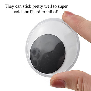 AOLDHYY Yuyuvan Wiggle Googly Eyes with Self Adhesive 50mm Sticker Sturdy Peel Off Cleanly No Glue Needed Decorate Vivid Effect for DIY Craft Fun Plastic Black and White Multi Sizes 10pcs