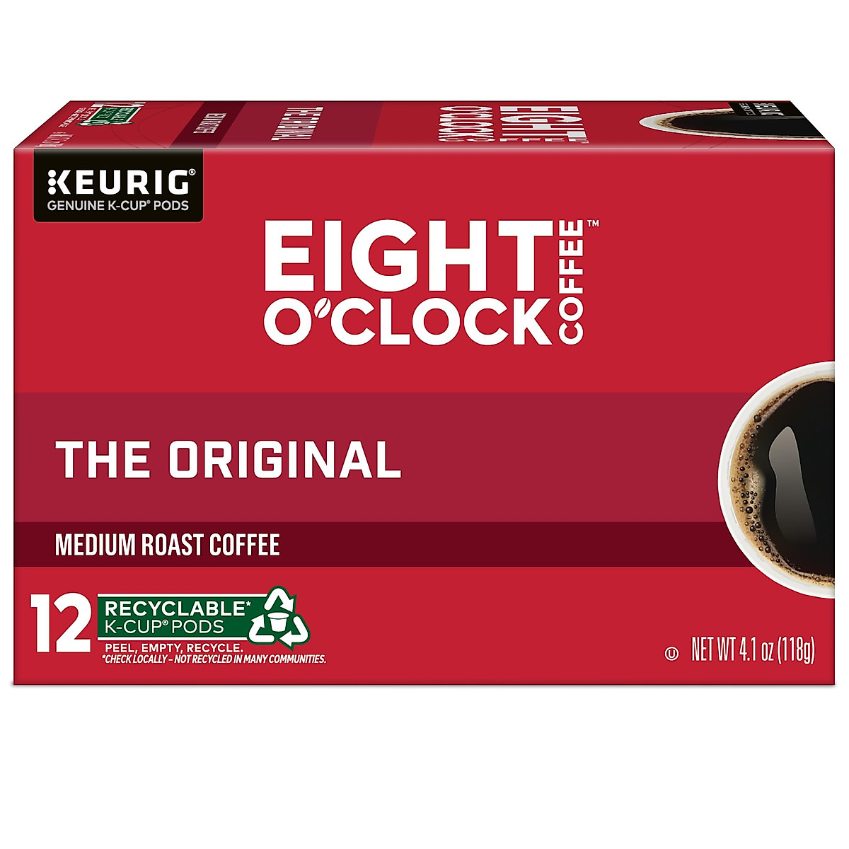 Eight O'Clock Coffee The Original, Single-Serve Keurig K-Cup Pods, Medium Roast Coffee Pods, 72 Count