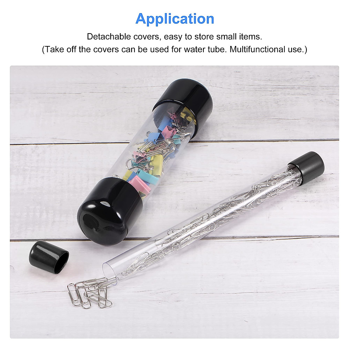 MECCANIXITY Clear Storage Tube Small Plastic Round Tubing with Caps Rigid Bottle Container 18x20x300mm/12 Inch for Item Stored, Pack of 2