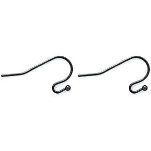100 Pairs Gun Black Color Earwires Ball Dot French Earring Hooks/Dangle Earring Findings Jewelry Making DIY (EH-1006-G1)