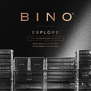 BINO THE MANHATTAN SERIES Acrylic Makeup Drawer Organizer- 5 Drawers | Clear Beauty Organizers and Storage| Cosmetic & Makeup Drawer| Home Organization| Jewelry & Vanity Accessories Drawers
