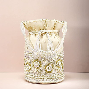 Aheli Potli Bags Gift for Women Evening Bag Clutch Ethnic Bride Purse with Drawstring