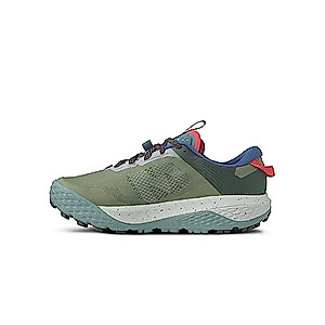 Karhu Women's Ikoni Trail Water Resistant Running Shoe, Oil Green/Mineral Blue, 6.5 Medium