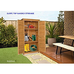 Amebee Outdoor Wooden Storage Cabinet - Lockable & Waterproof
